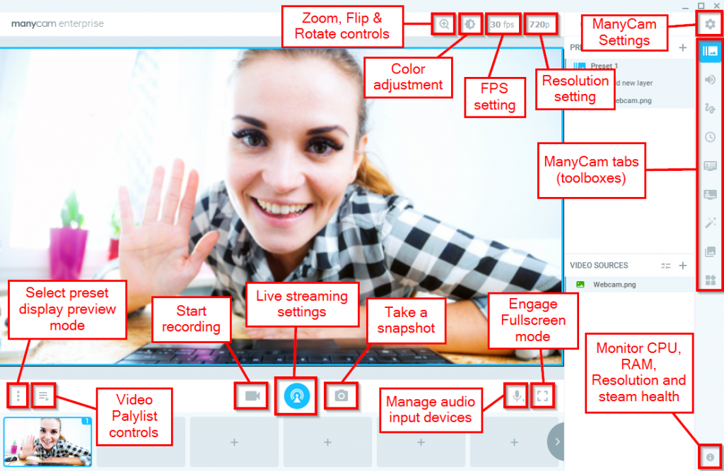 ManyCam 7 Interface – ManyCam Help and Support